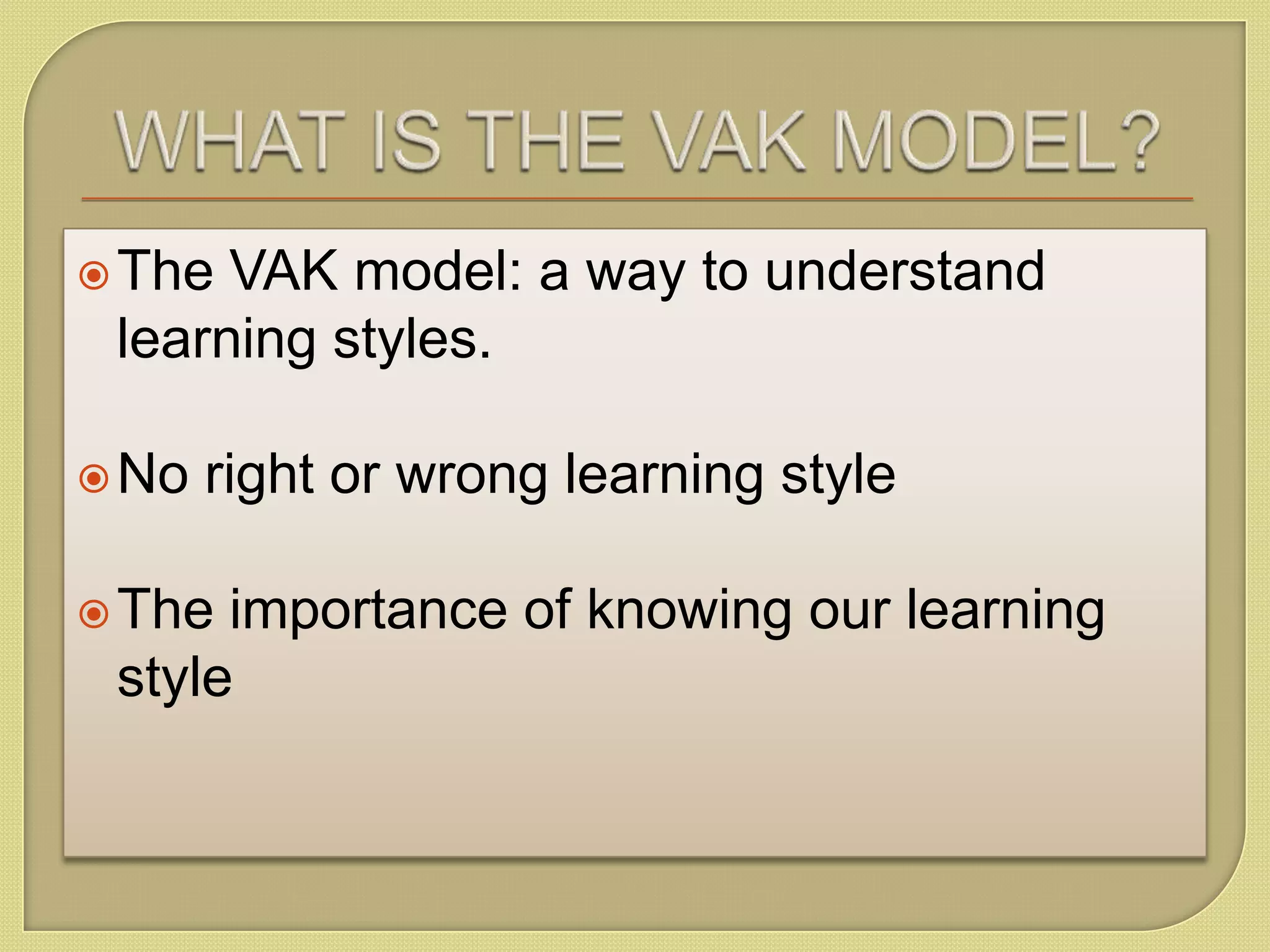 The vak model | PPT