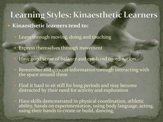 The VAK model. Learning Styles. | PPTX