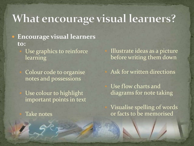 The VAK model. Learning Styles. | PPTX | Education