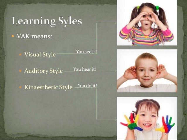 The VAK model. Learning Styles.