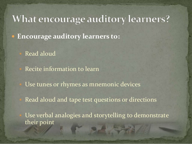 The VAK model. Learning Styles.