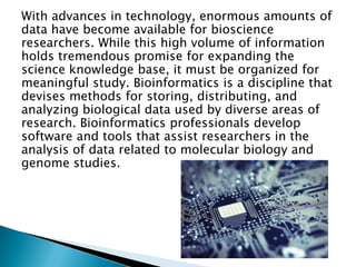 The Value of Bioinformatics Software | PPT