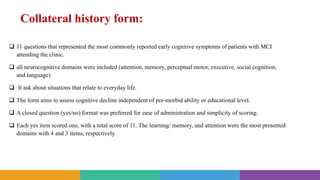 The Value of Collateral History in Screening for Mild Cognitive ...