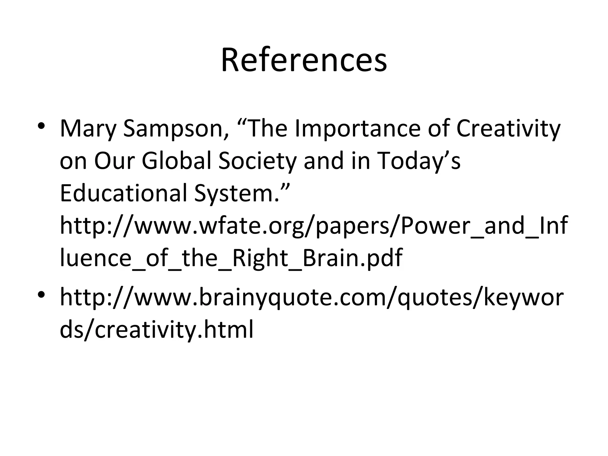 The value of creativity part 1 | PPT