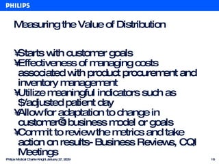 The Value Of Distribution Philips Medical Systems Ck | PPT