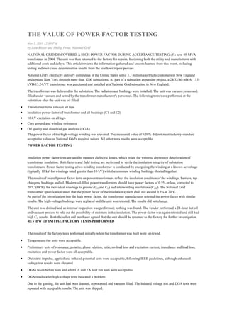 The value of power factor testing | DOCX