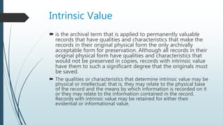 The value of records and archives | PPTX