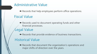 The value of records and archives | PPTX