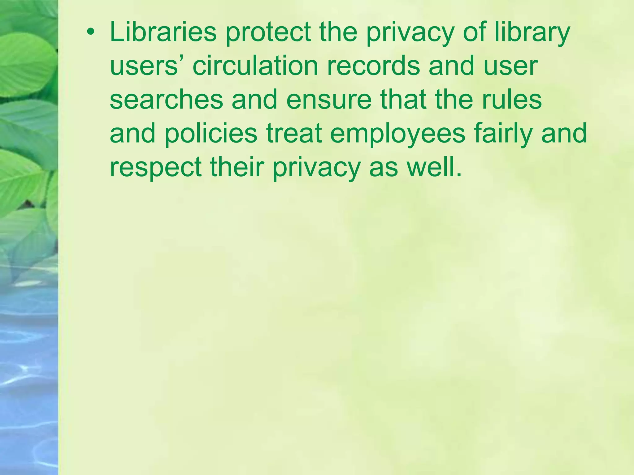 The values and ethics of library and information | PPTX