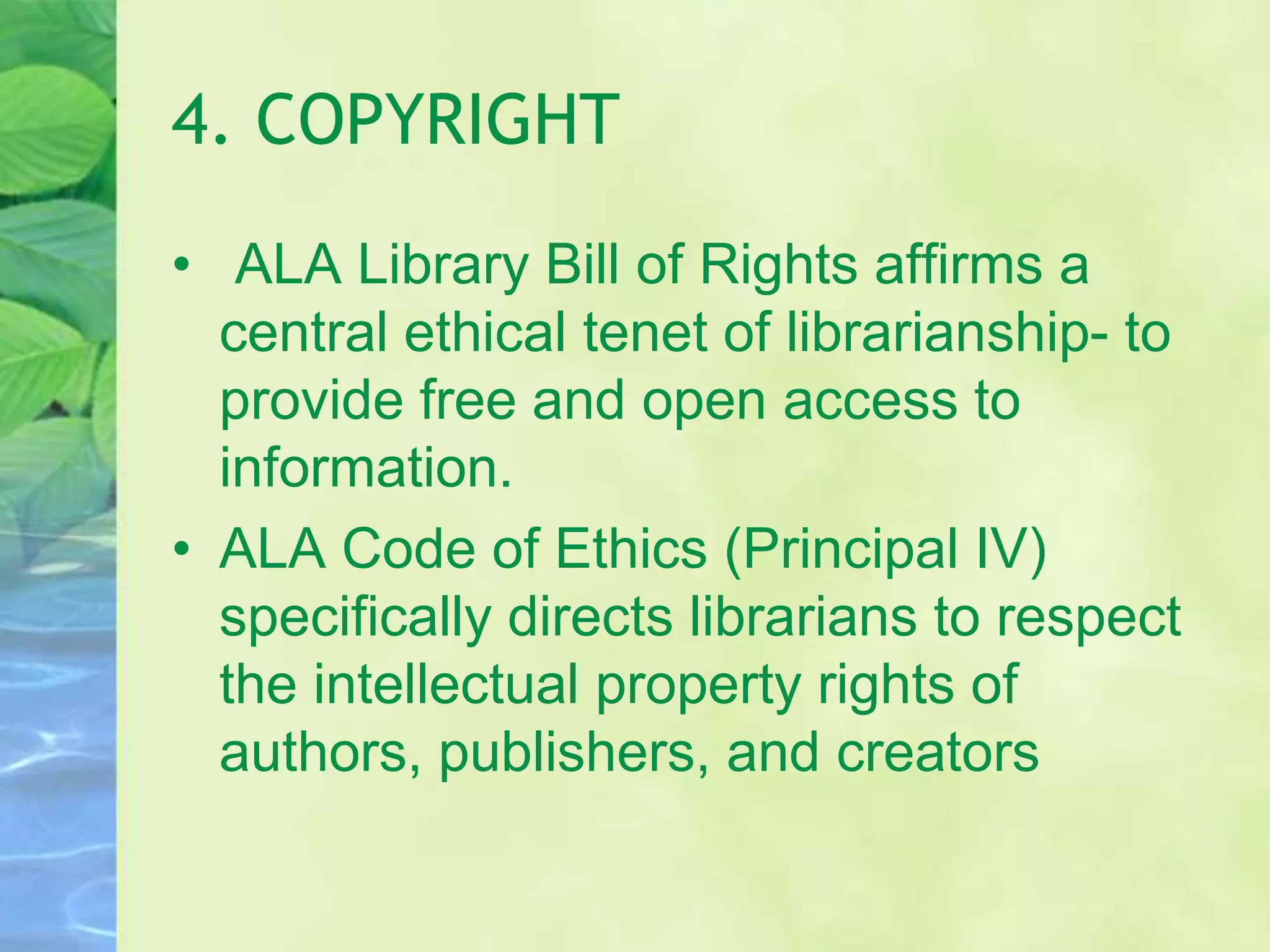 The values and ethics of library and information | PPTX