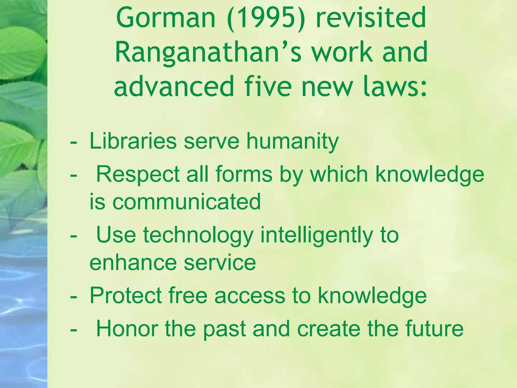 The values and ethics of library and information | PPTX