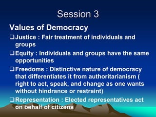 The Values of Democracy and representation.ppt