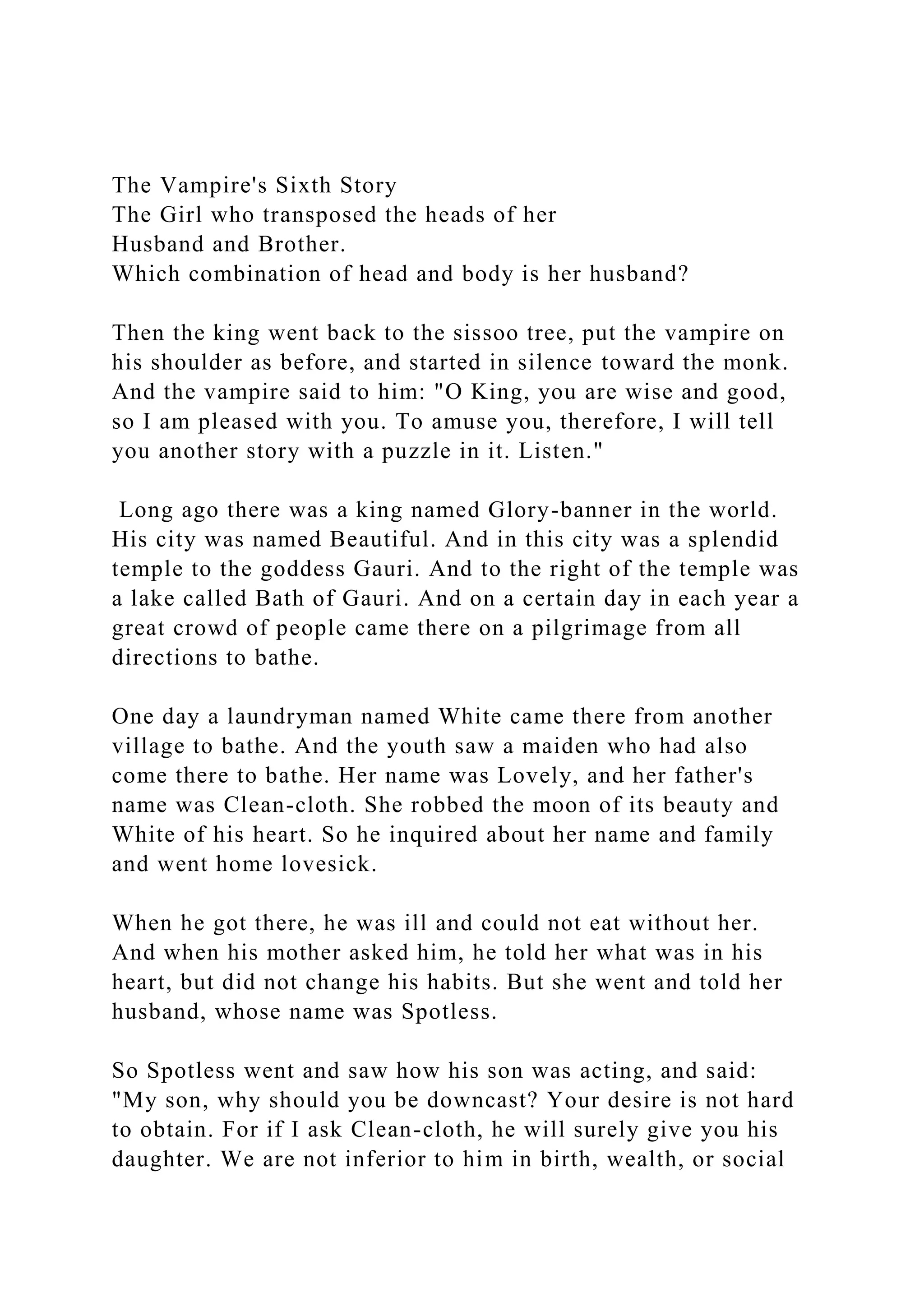 The Vampires Sixth StoryThe Girl who transposed the heads of he.docx