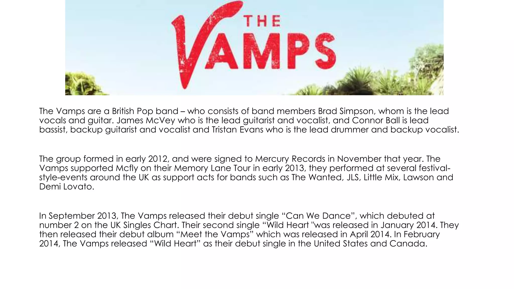 The vamps somebody to you | PPTX