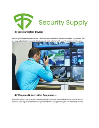 The Various Types of Security Guards Supplies Available.pdf