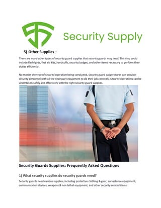 The Various Types of Security Guards Supplies Available.pdf