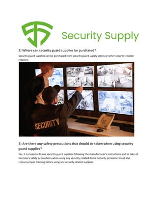 The Various Types of Security Guards Supplies Available.pdf