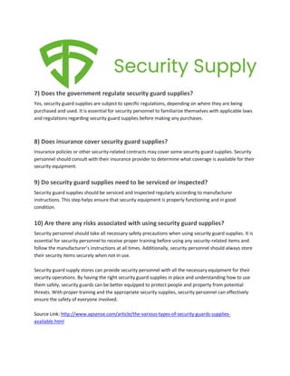 The Various Types of Security Guards Supplies Available.pdf