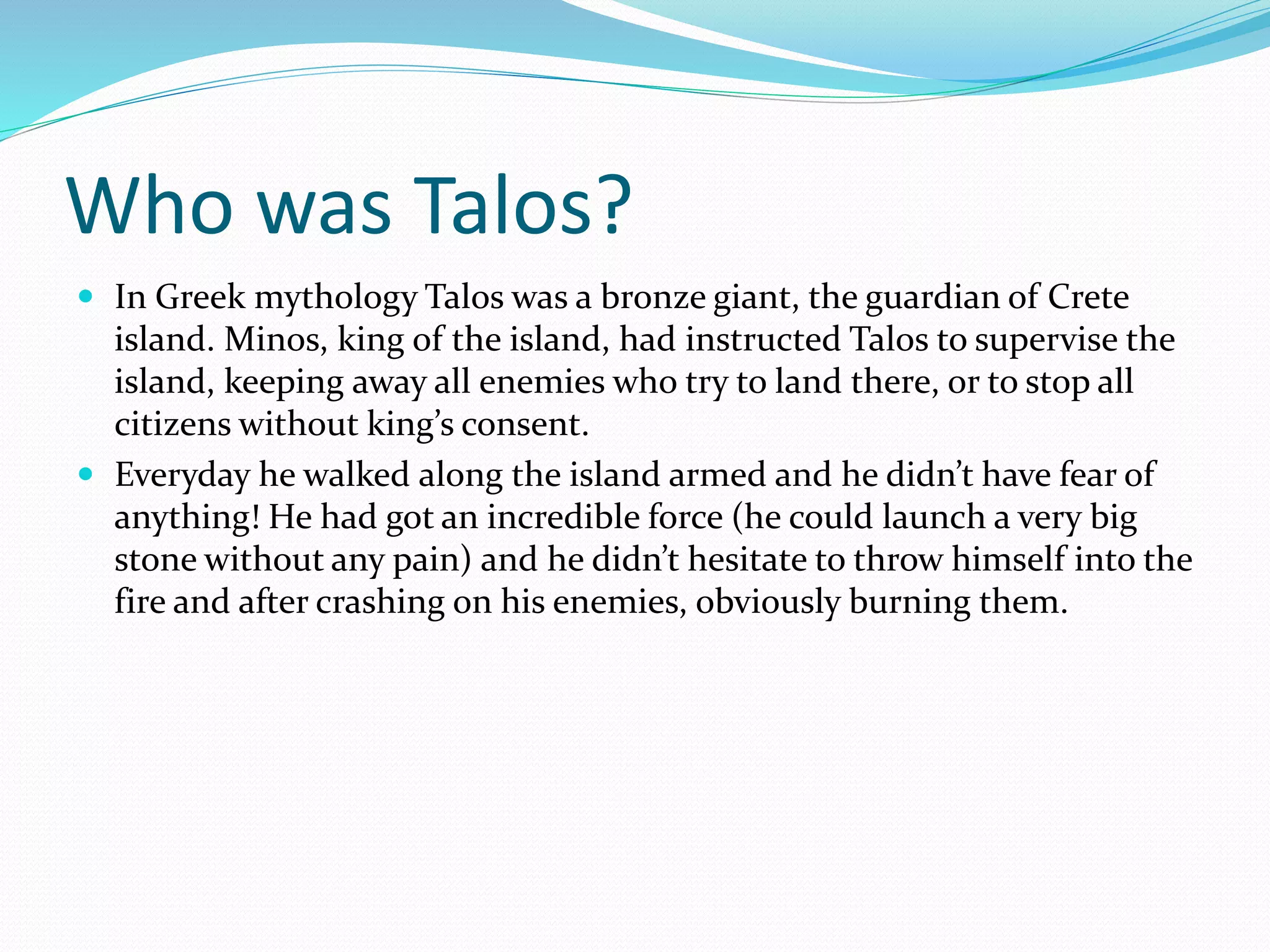 The vase of talos the legend | PPTX