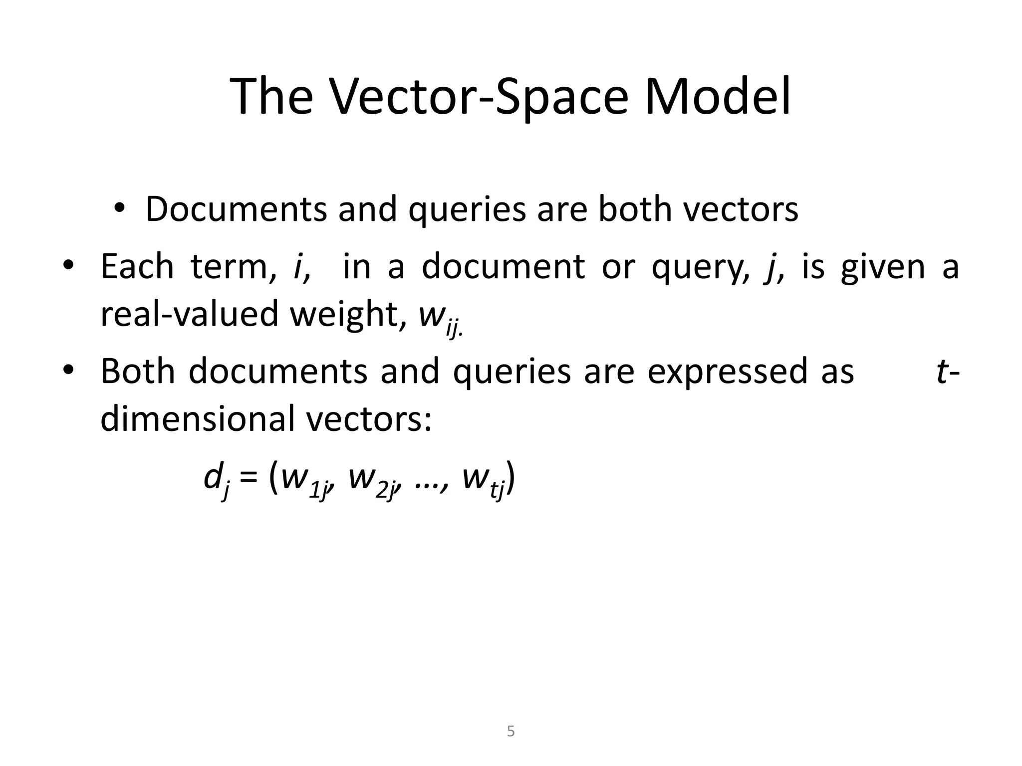 The vector space model | PPTX