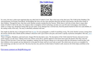 The Veldt Summary | PPT