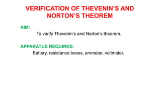 Thevenin and norton | PPTX
