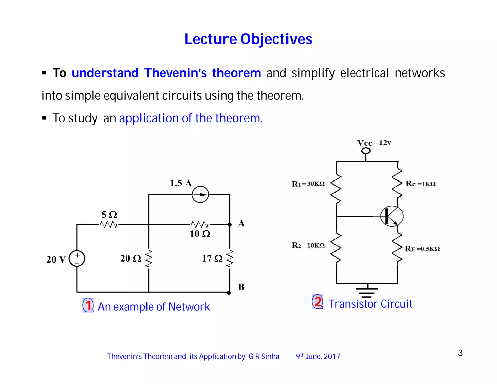 Thevenin's theorem and application | PDF