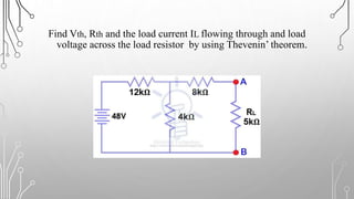 Thevenin's theorem PPT, Network analysis | PPTX