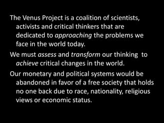 The venus project | PPSX