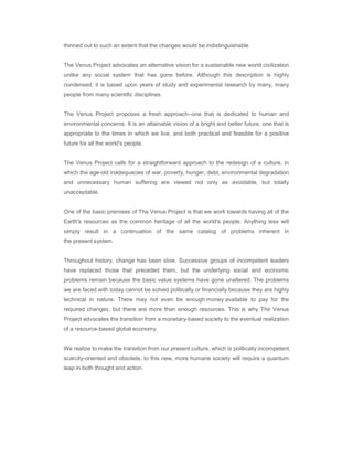 The Venus Project | PDF