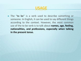 The verb be | PPTX
