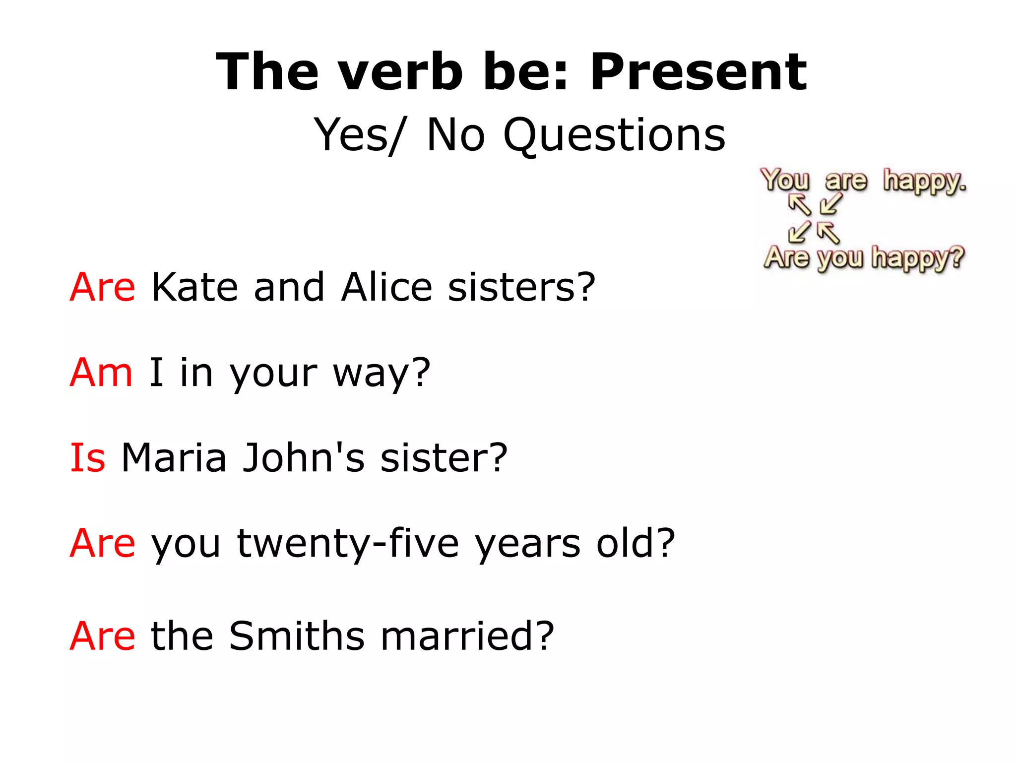 The verb be present and past | PPTX