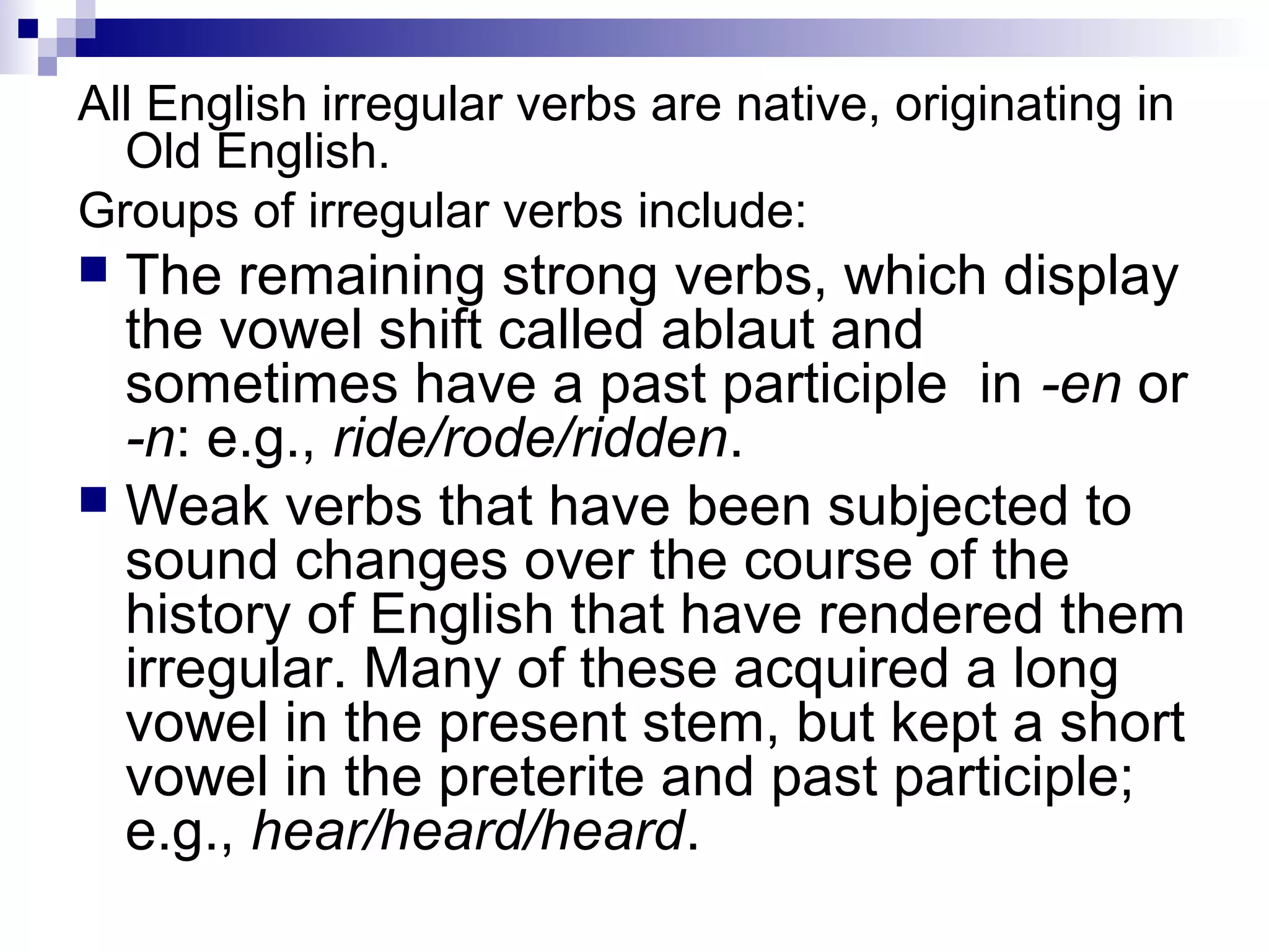 The verb classification | PPT
