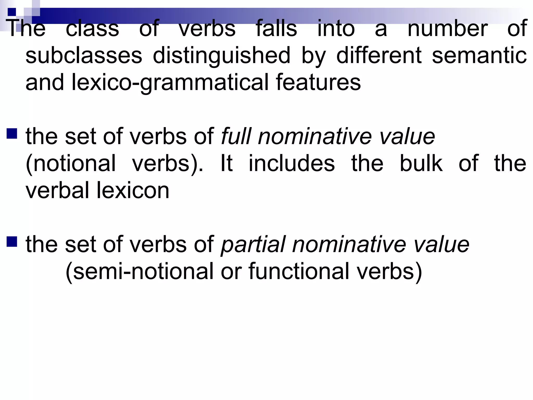 The verb classification | PPT