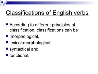 The verb classification | PPT