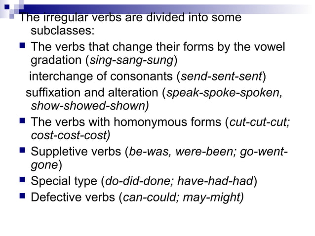 The verb classification | PPT