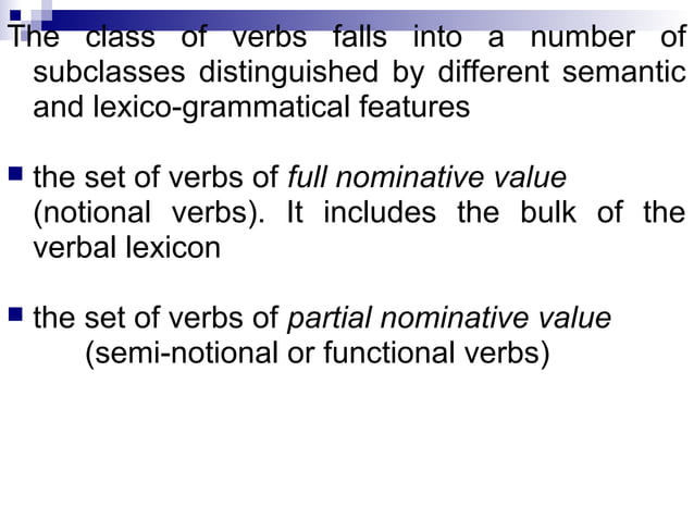 The verb classification | PPT