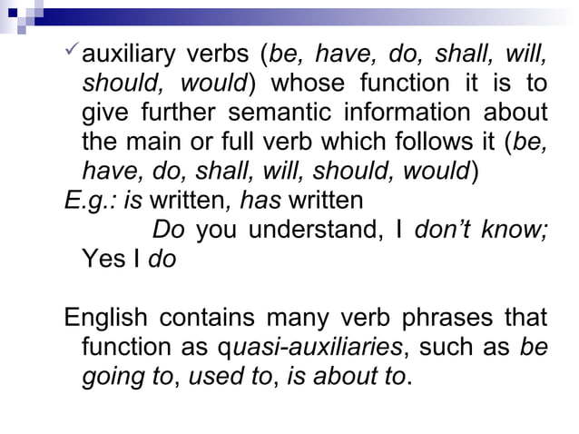 The verb classification | PPT
