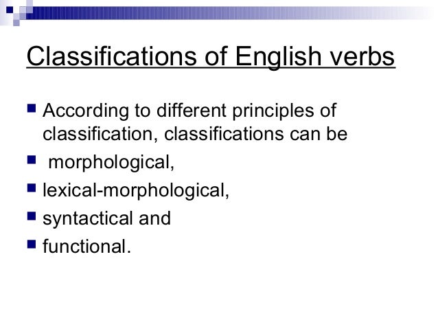 The verb classification