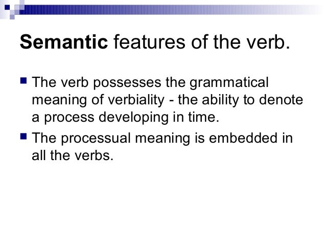 The verb classification