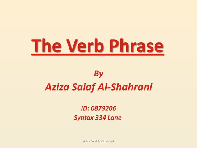 Verb Phrase Structures Explained | PPT