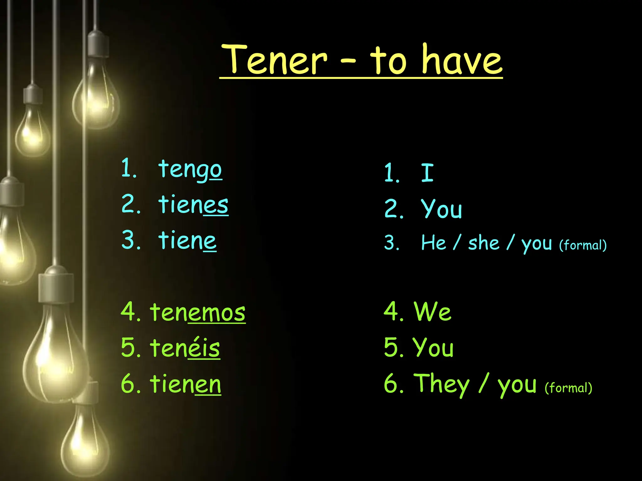 The Verb Tener.ppt