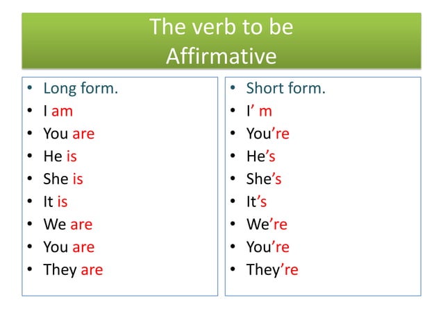 The verb to be | PPTX