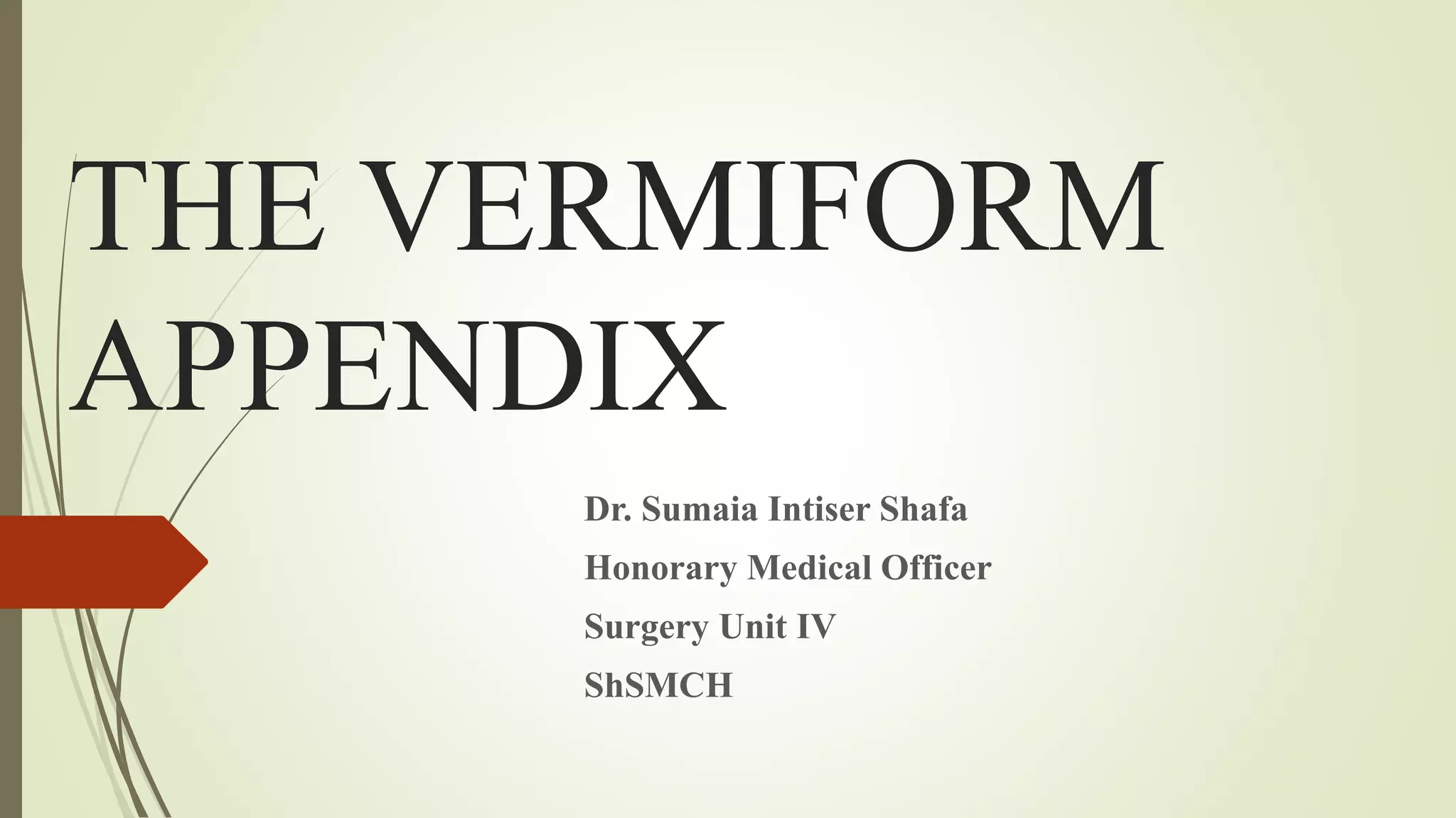 The Vermiform Appendix.pptx | Digestive Disorders | Diseases and Conditions