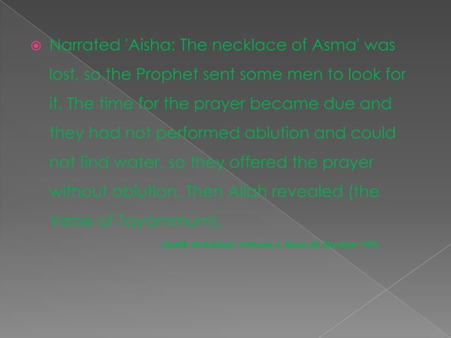 The Verse Of Tayammum Ppt