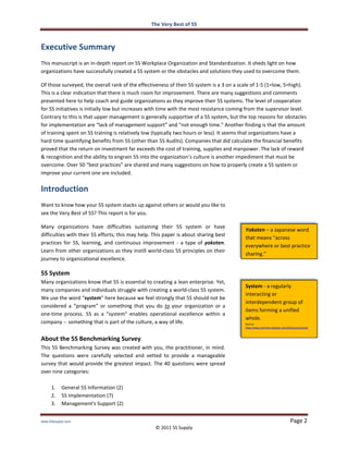 The Very Best of 5S - 5S Benchmarking Report | PDF