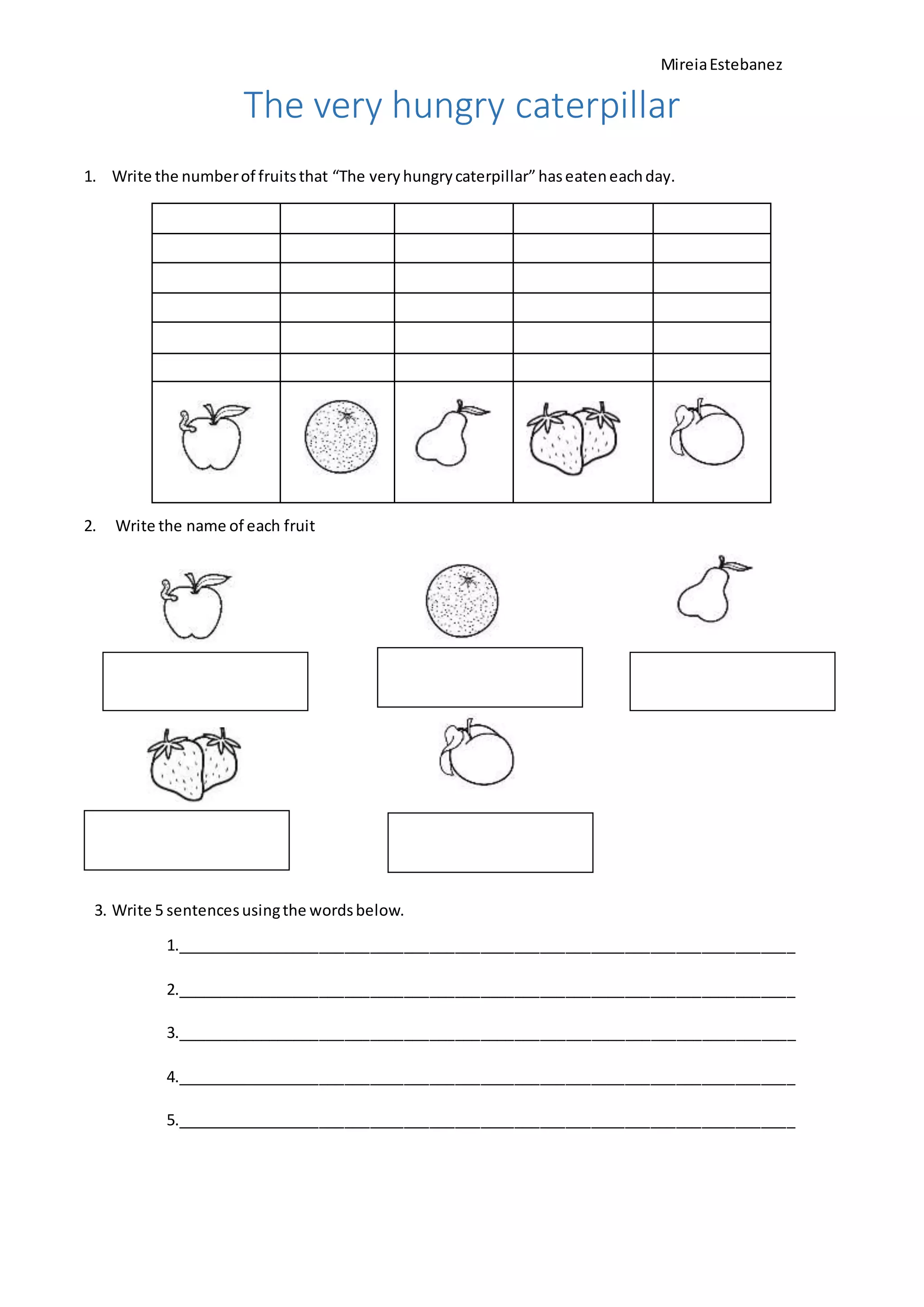 The very hungry caterpillar word | PDF