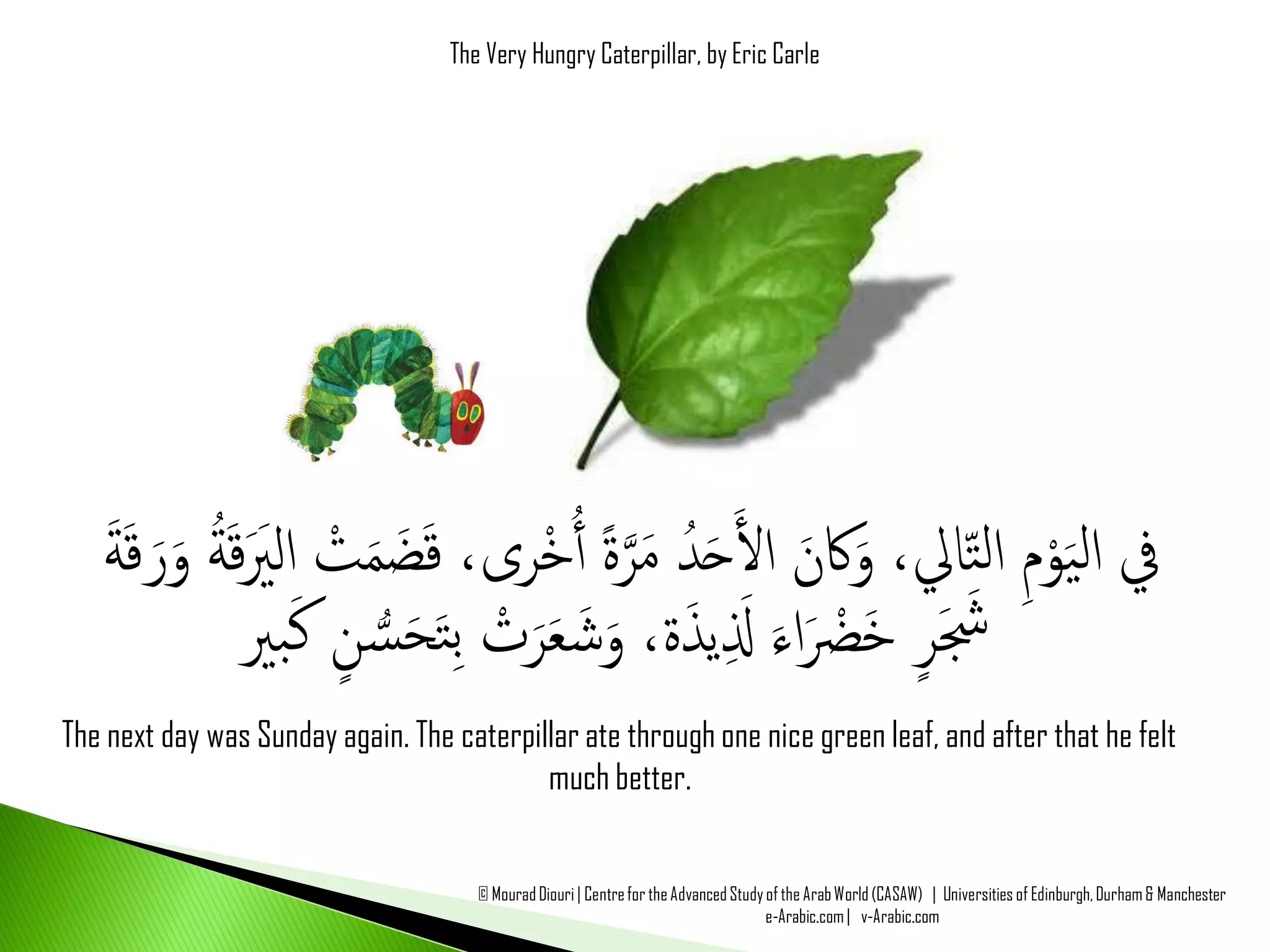 The very hungry caterpillar (arabic english) | PDF