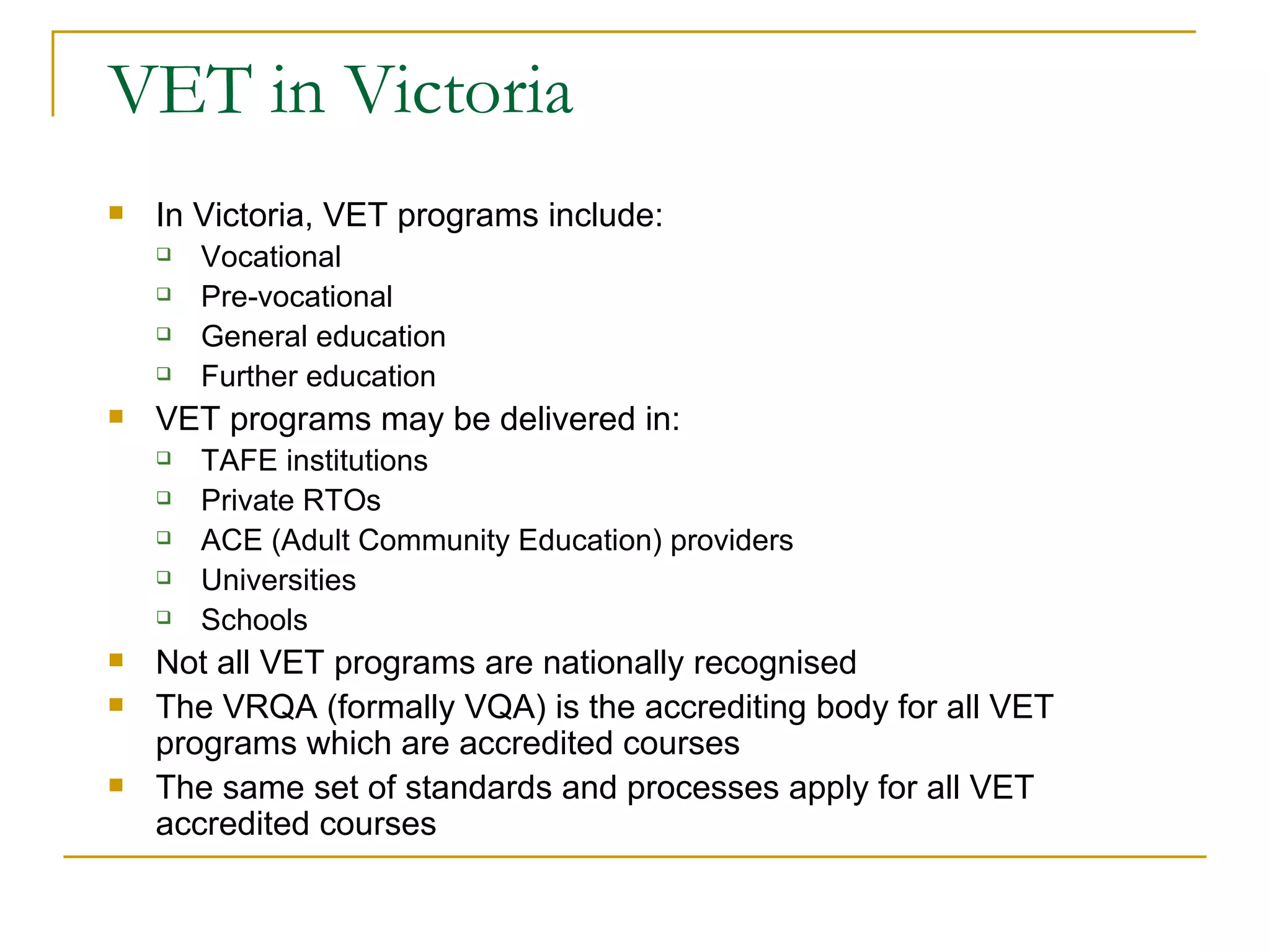 The VET environment | PPT