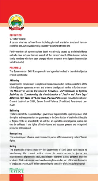 The Victim Charter: A Statement Of Right For Victims Of Crime In Ekiti ...